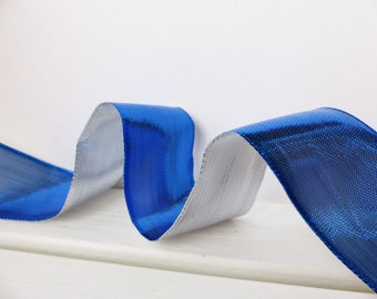 Blue Silver Ribbon | Etsy