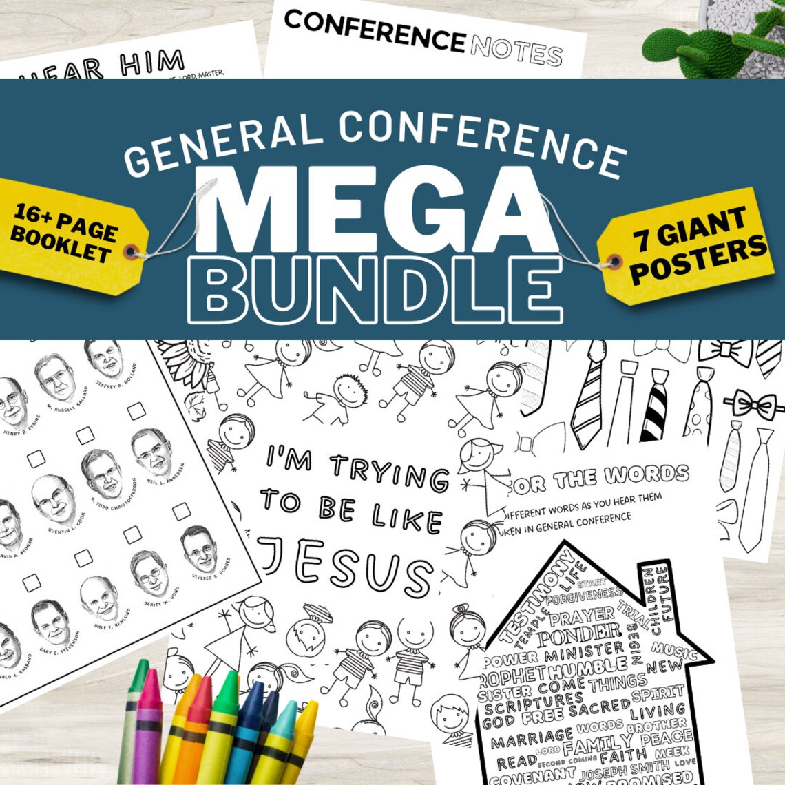 LDS General Conference Packet Coloring Bundle for Kids April - Etsy