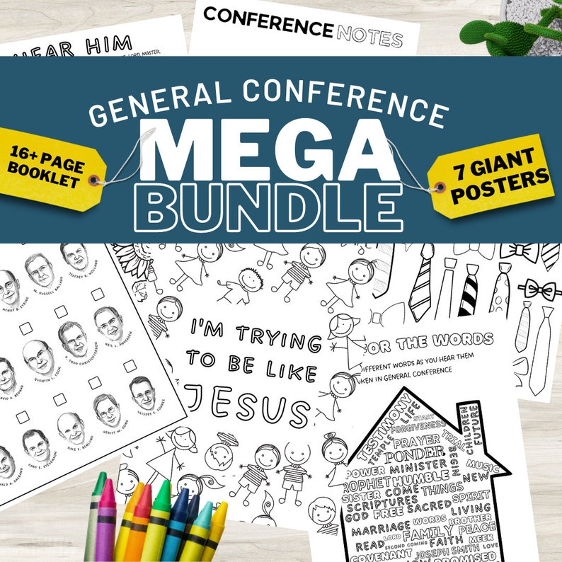 LDS General Conference Packet Coloring Bundle for Kids April - Etsy
