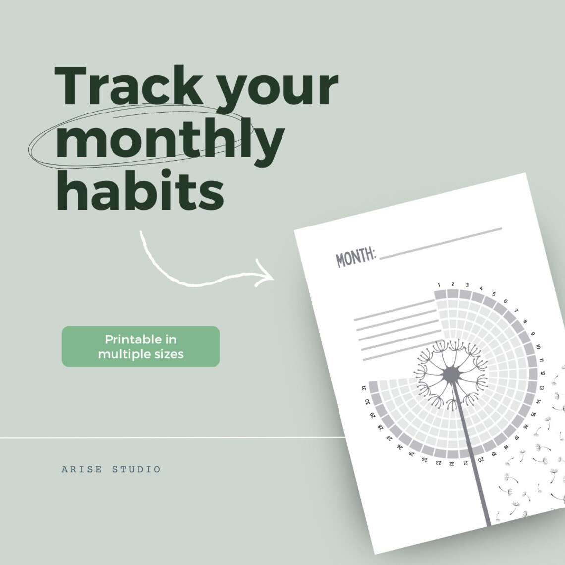 Monthly Habit Tracker Printable or Digital Habit Tracker 2023 Goal ...