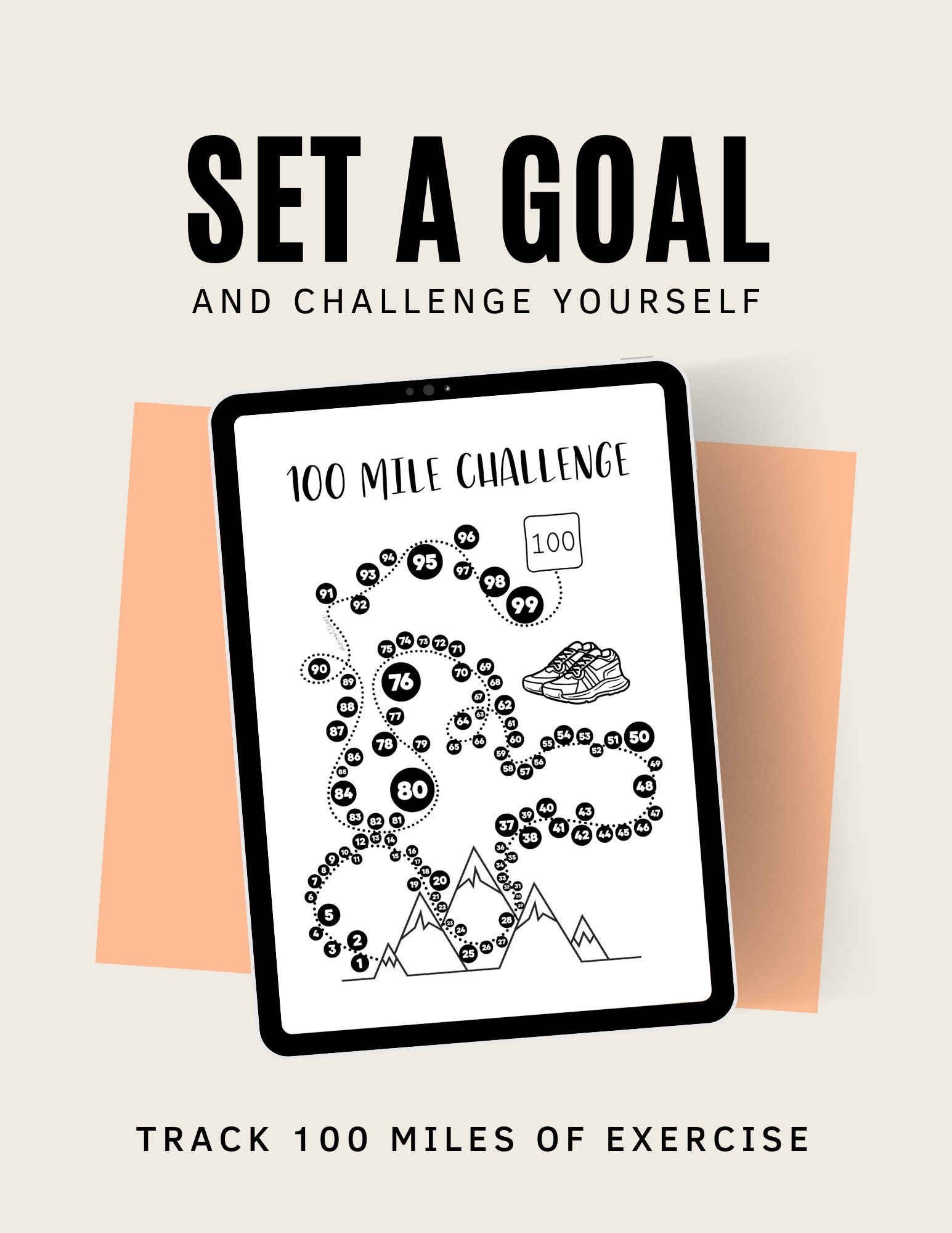 Fitness Tracker 100 Mile Run Tracker Running Challenge Track Your ...