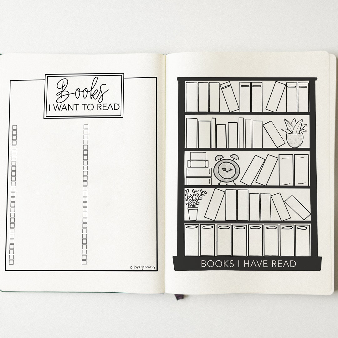 PRINTABLE Book Shelf Books Read Planner Page Bullet Journal Book ...