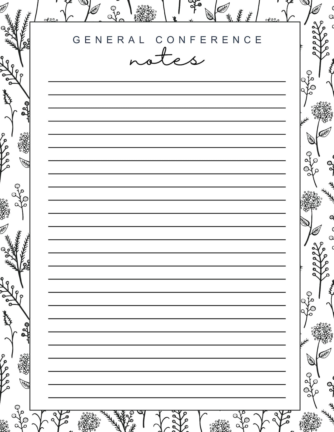 General Conference Packet 2023 General Conference Note Taking Printable ...