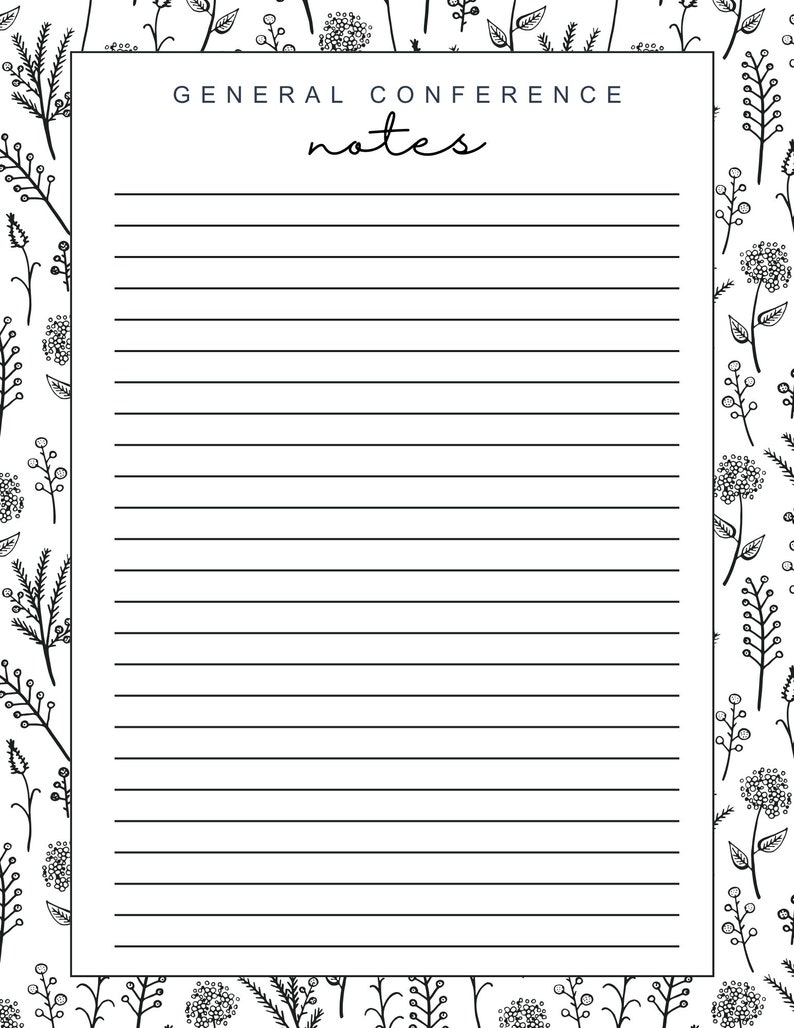 General Conference Packet 2023 General Conference Note Taking Printable ...