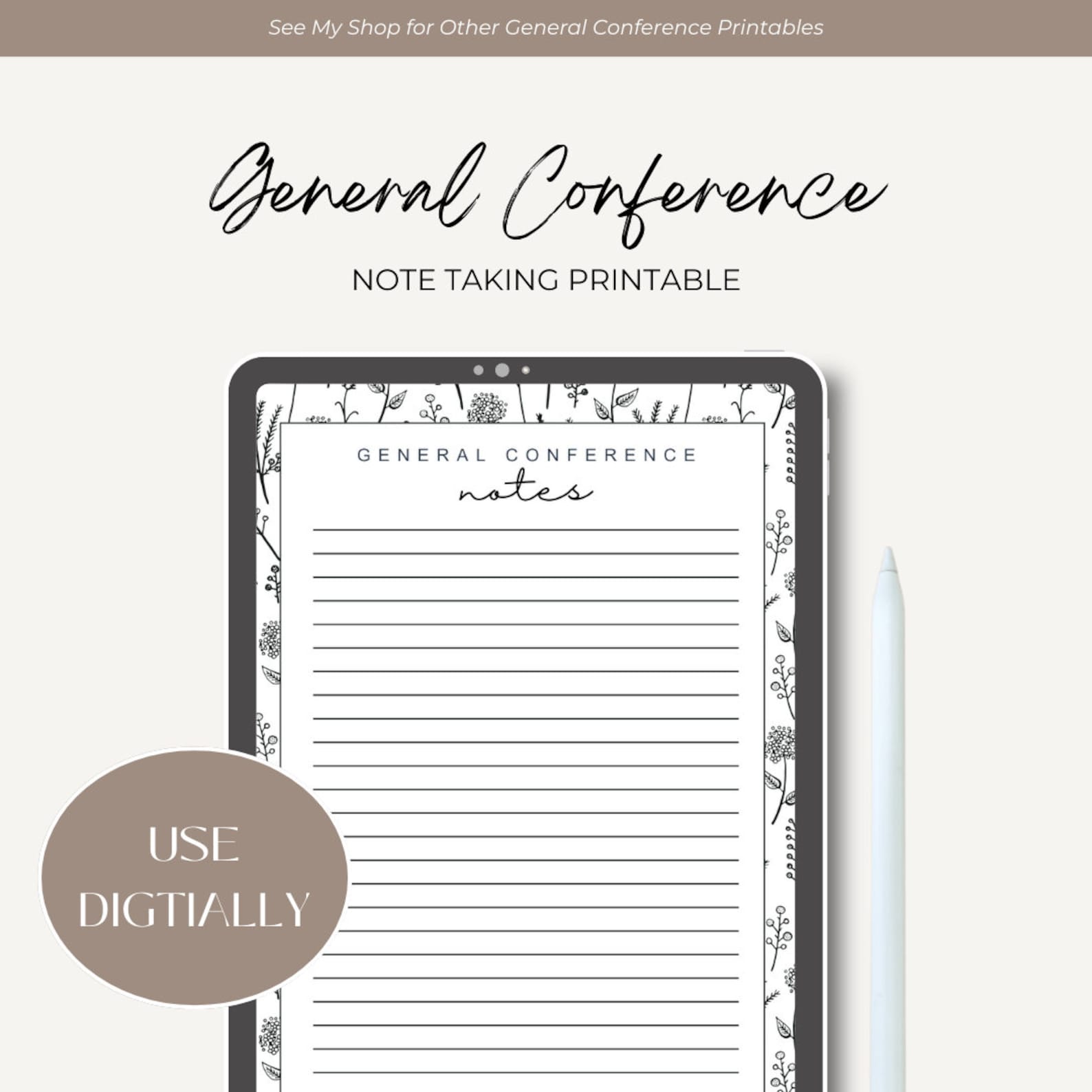 General Conference Packet 2023 General Conference Note Taking Printable ...