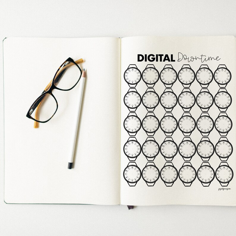 Screen Time Habit Tracker Bullet Journal Bundle - Etsy