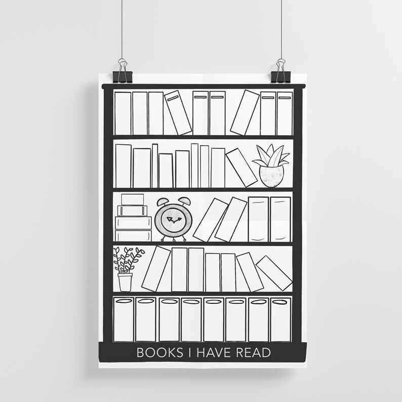 PRINTABLE Book Shelf Books Read Planner Page Bullet Journal Book ...