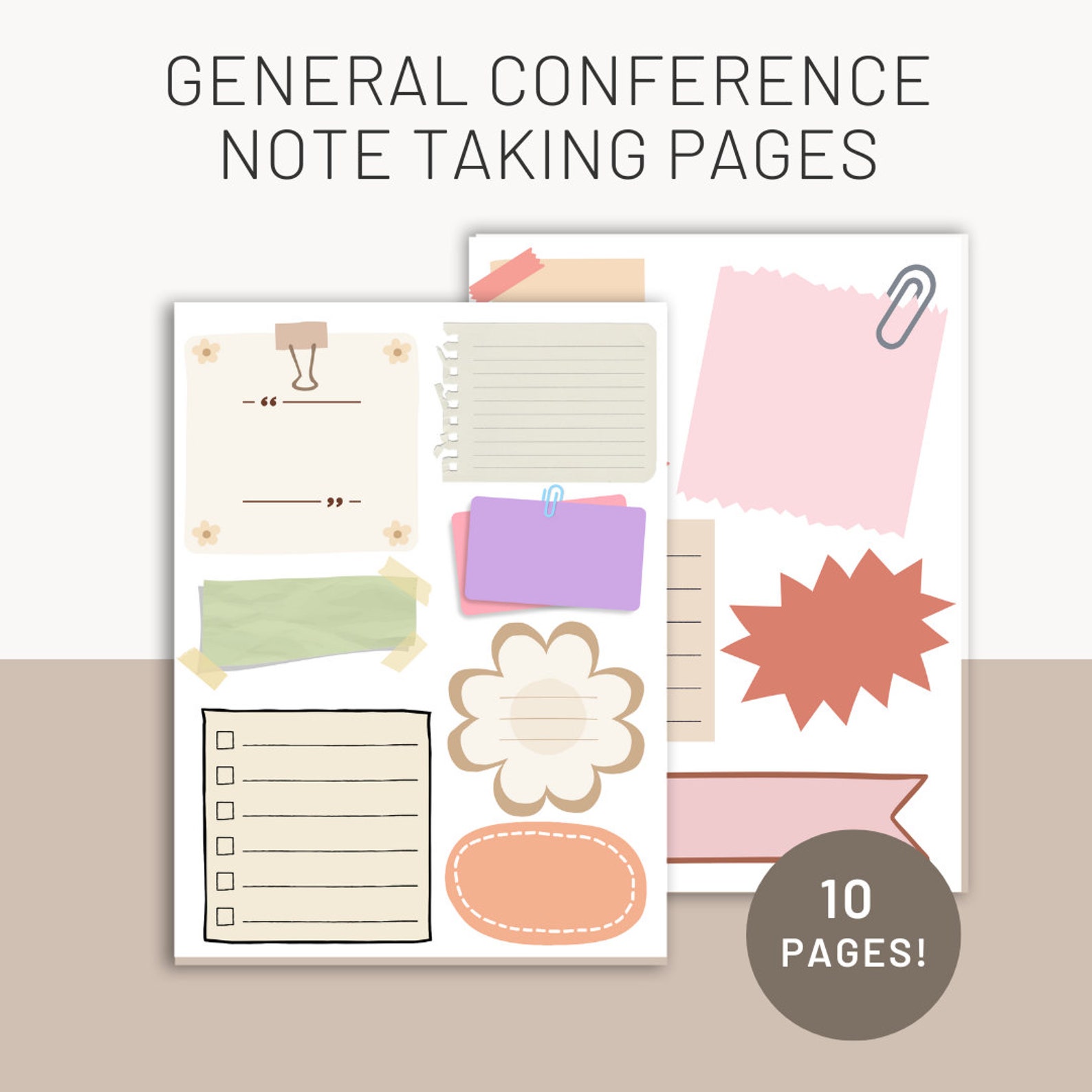 LDS General Conference Activities Note Taking Pages for General ...