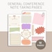 LDS General Conference Activities Note Taking Pages for General ...