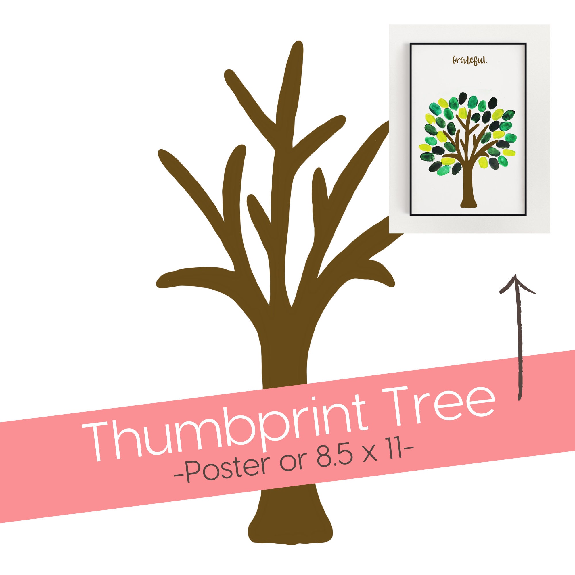 Thumbprint Tree Thankful Tree - Etsy