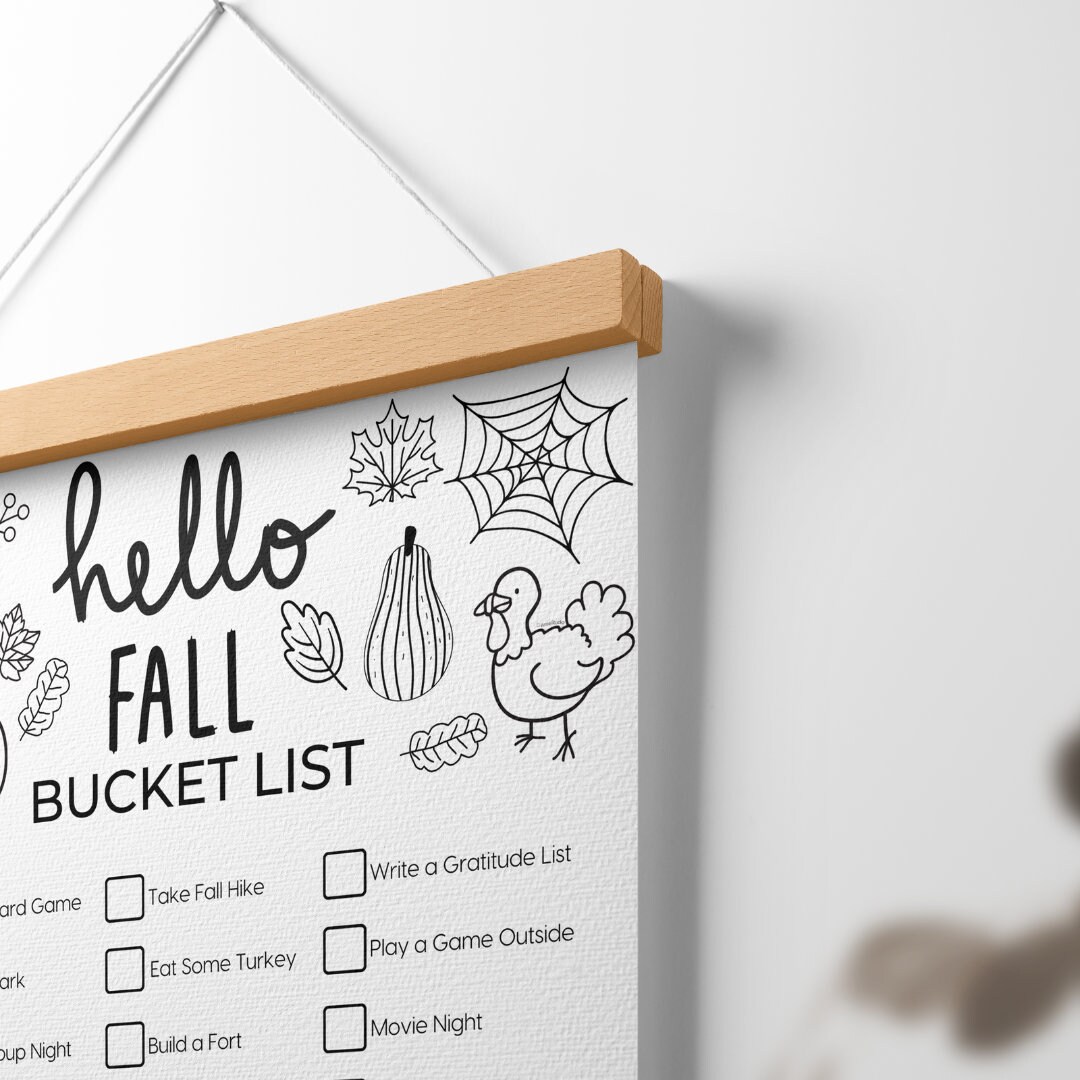 FALL BUCKET LIST Poster: Fall Wall Art Printable for Autumn Time Fun - Etsy