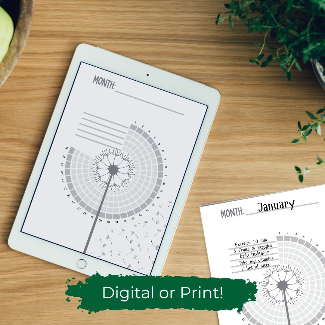 Monthly Habit Tracker Printable or Digital Habit Tracker 2023 Goal ...