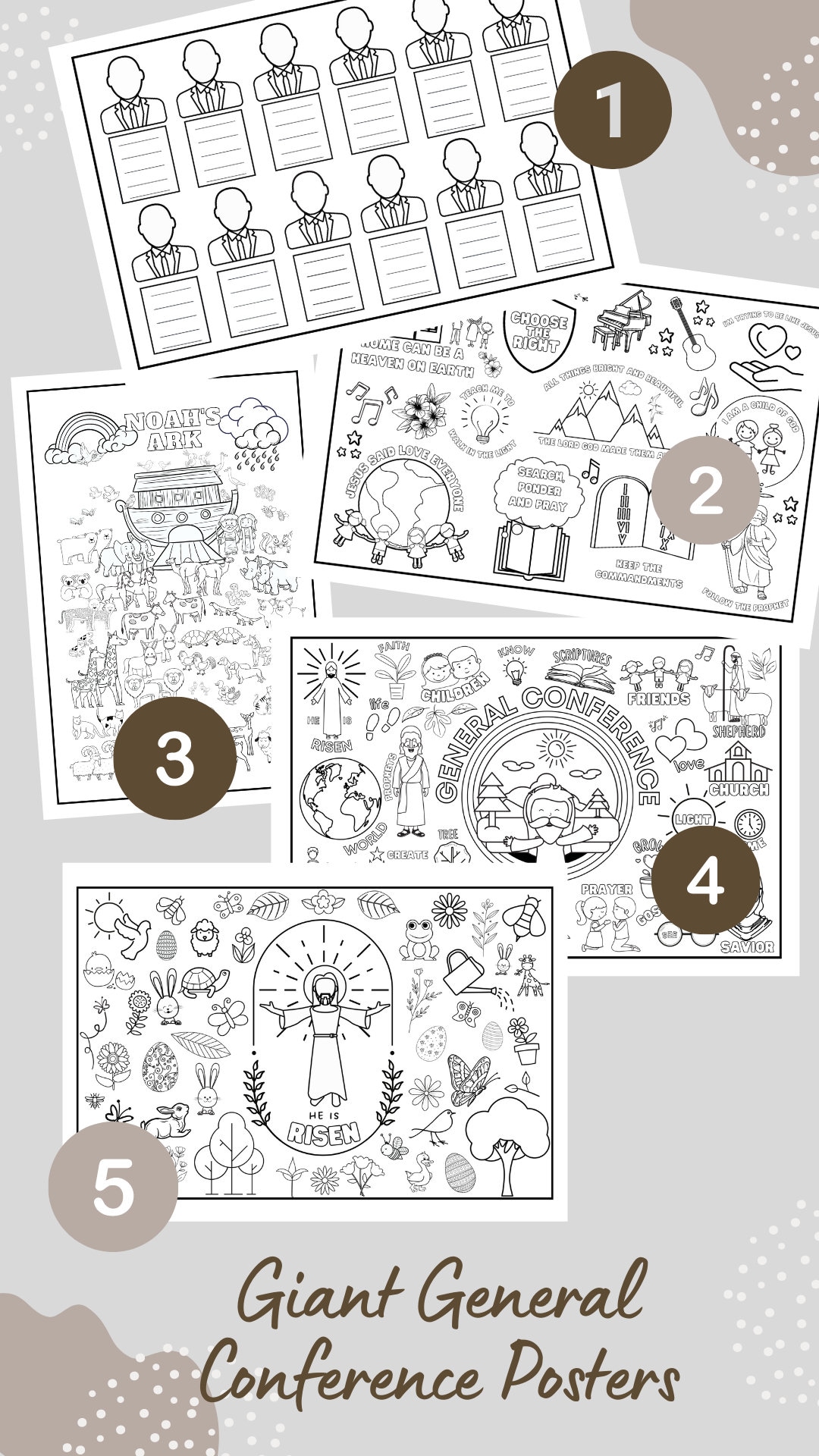 Giant 2024 General Conference Posters 5 Coloring Posters LDS Conference ...