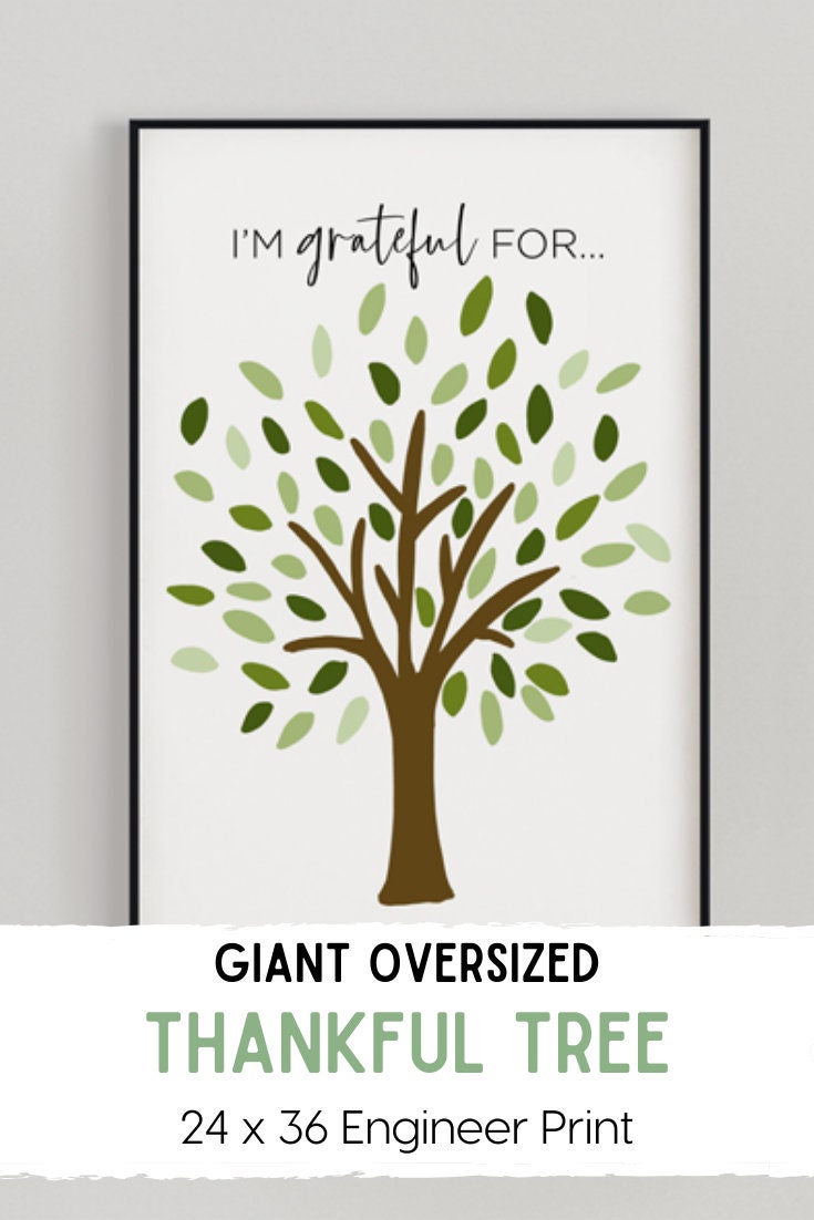 Oversized Thankful Tree (gratitude Tree) Print - Etsy