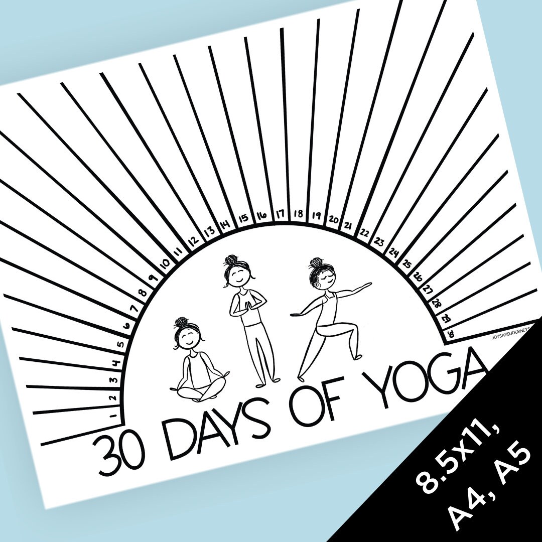 30 Days of Yoga Habit Tracker for Bullet Journaling or Digital Planner ...