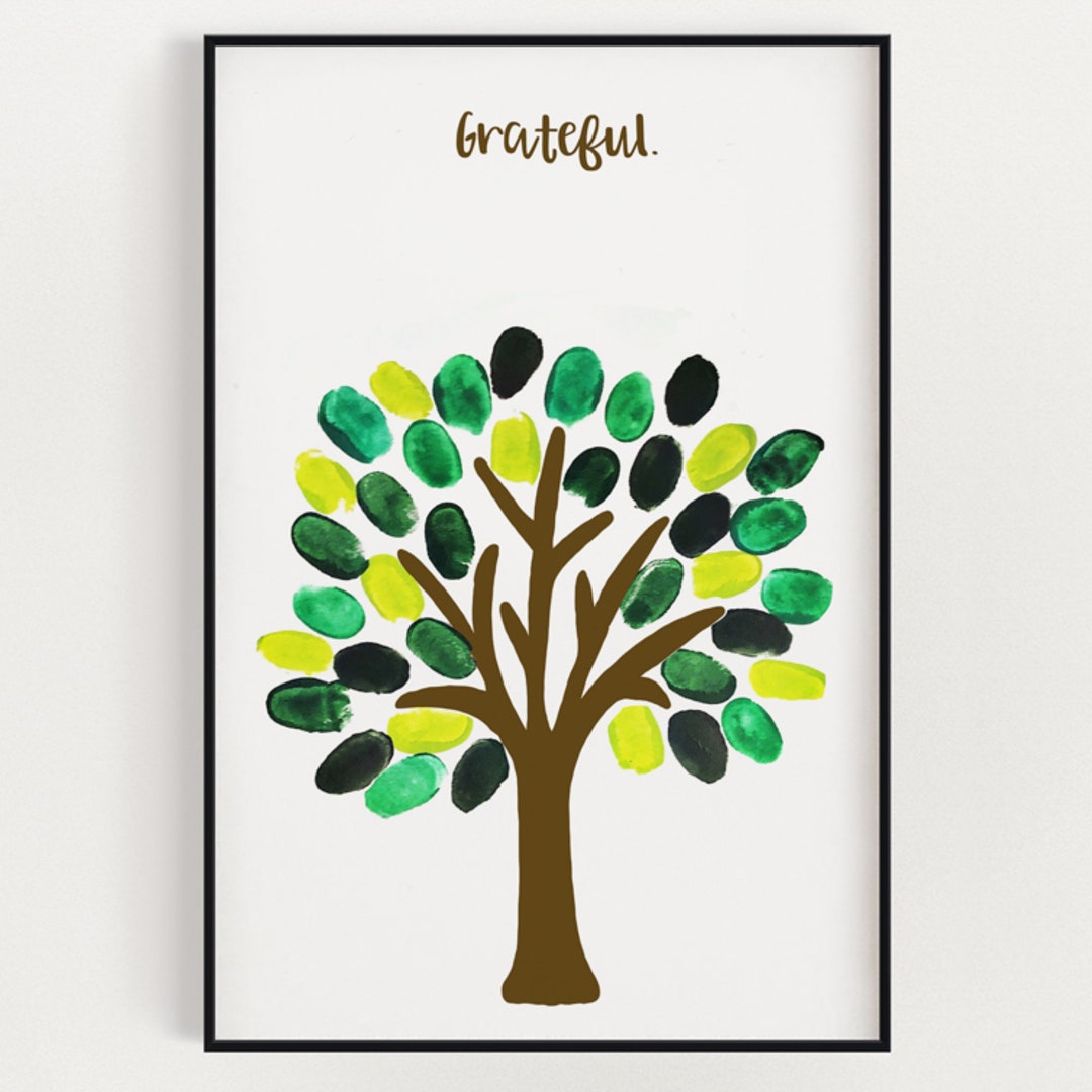 Thumbprint Tree Thankful Tree - Etsy