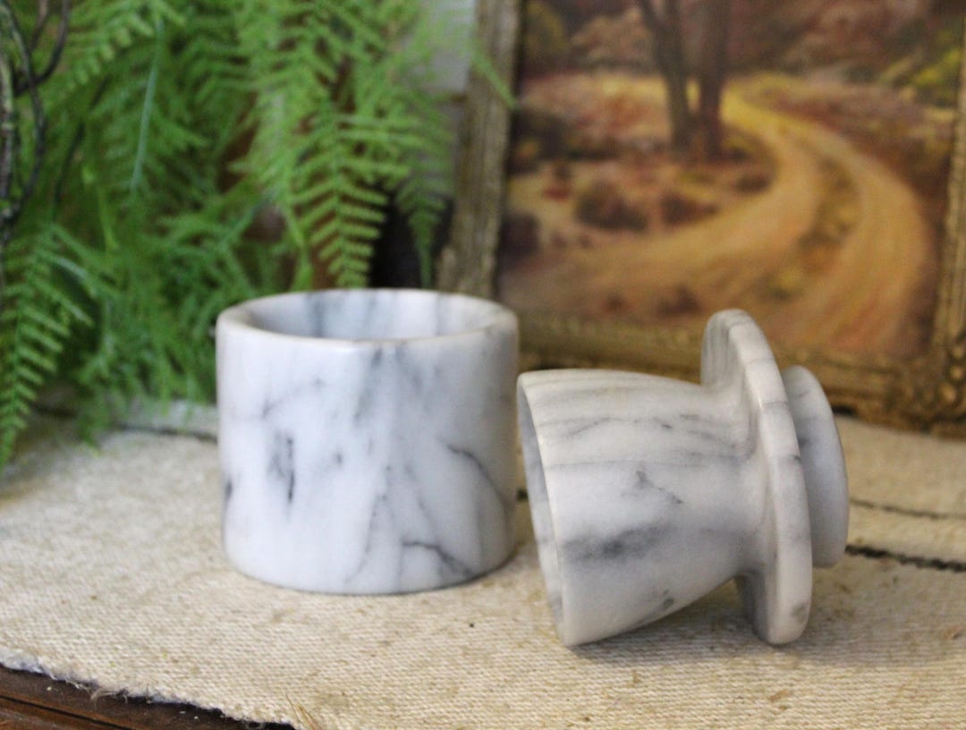 Vintage Marble Black White Butter Bell Saver French Storage Crock ...