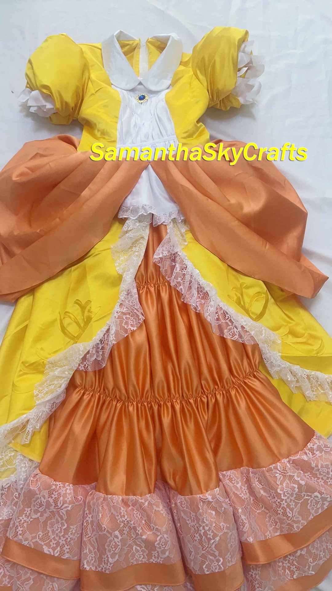 Super Mario Dress Adult Mario Daisy Yellow Princess Dress - Etsy