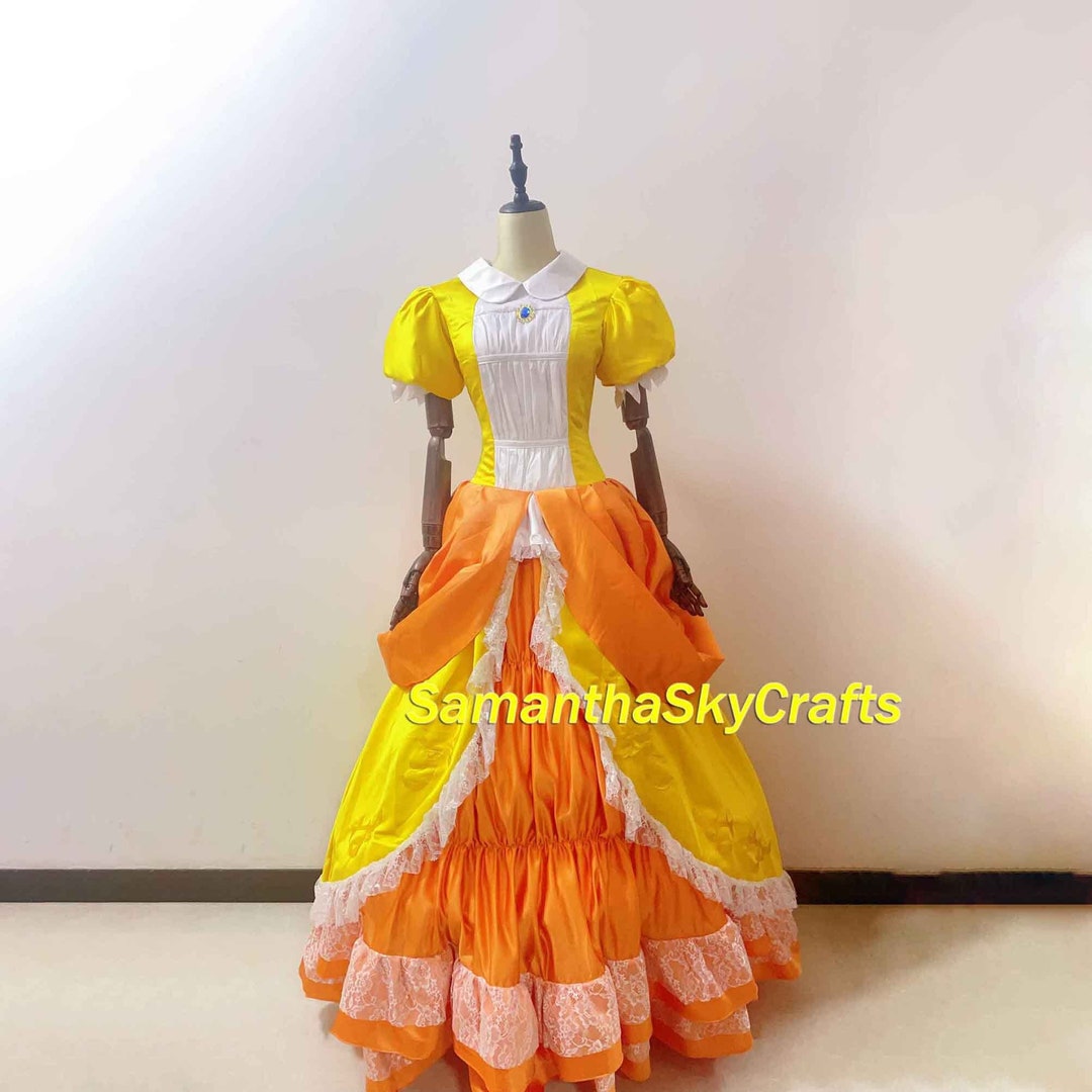 Mario Peach Daisy Yellow Princess Dress, Super Mario Princess Daisy ...