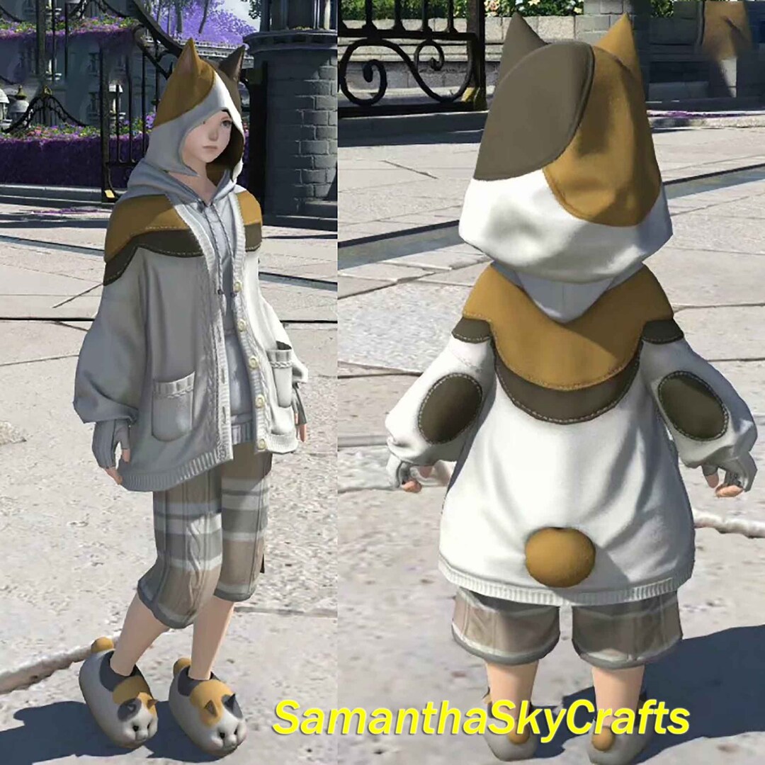 Final Fantasy XIV Girls Adult Outfit FF14 Fat Cat Hooded Cat - Etsy
