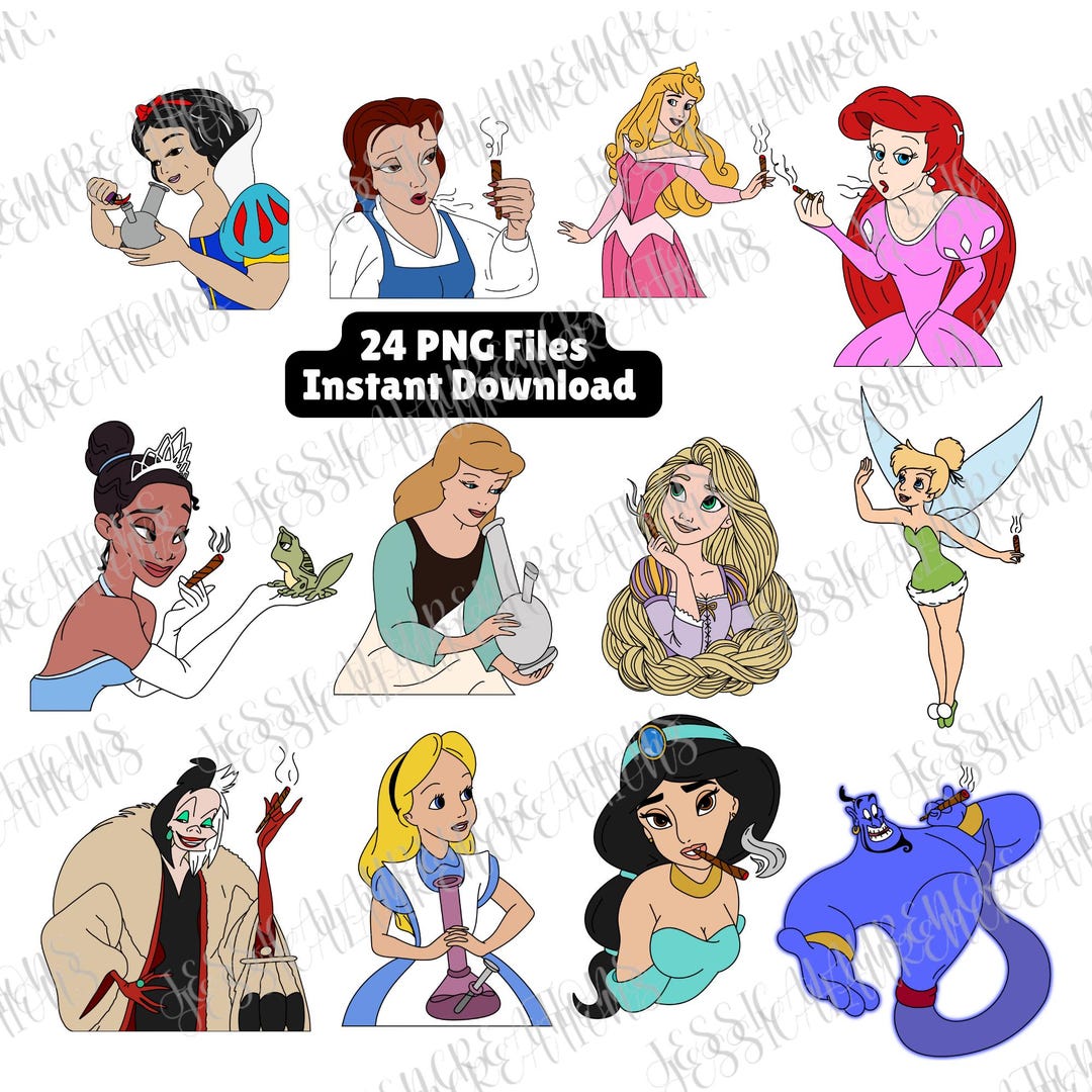 Disney Princess Stoner PNG Clipart Bundle (instant Download) - Etsy