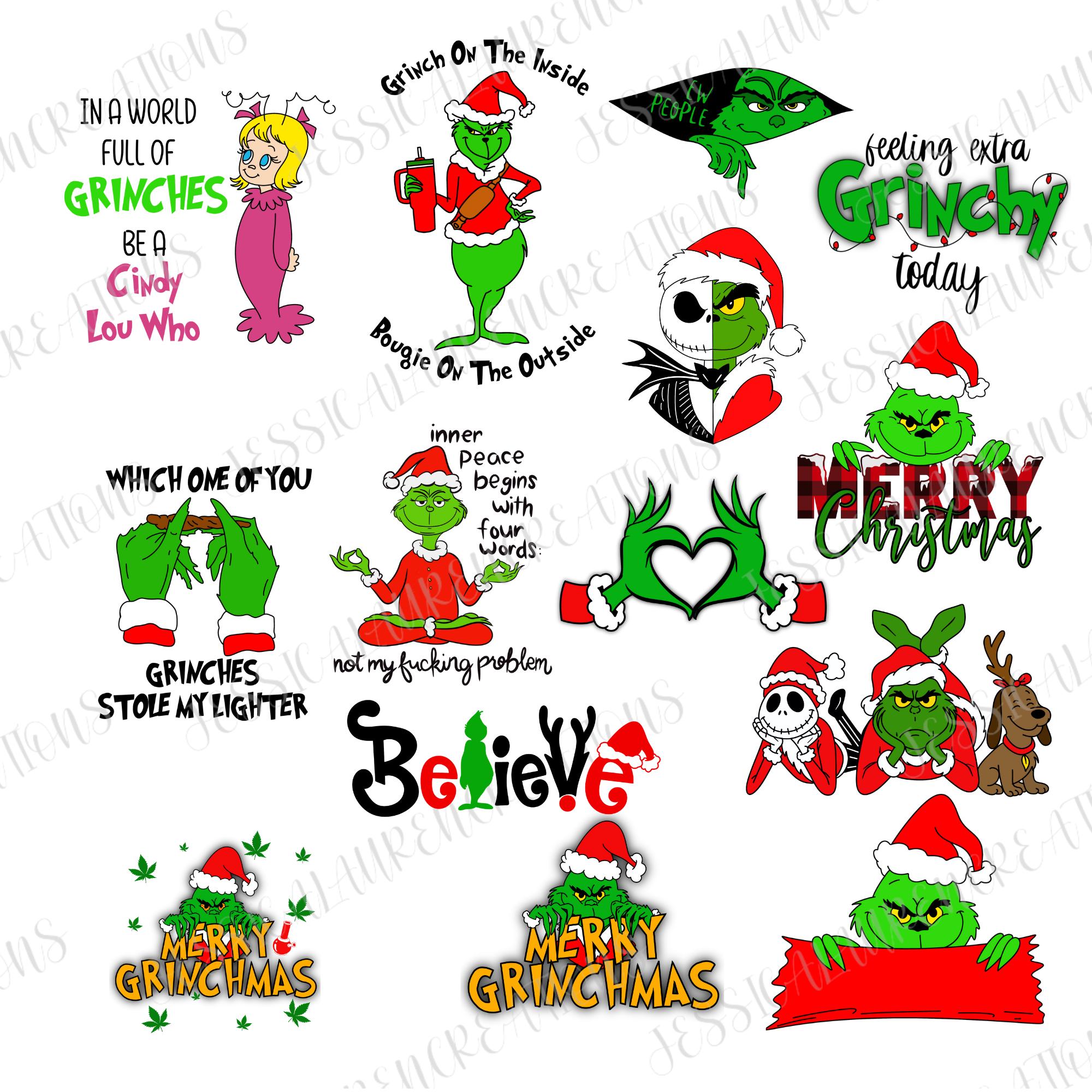 Grinch Christmas PNG Clipart, Transparent Background (digital Download ...
