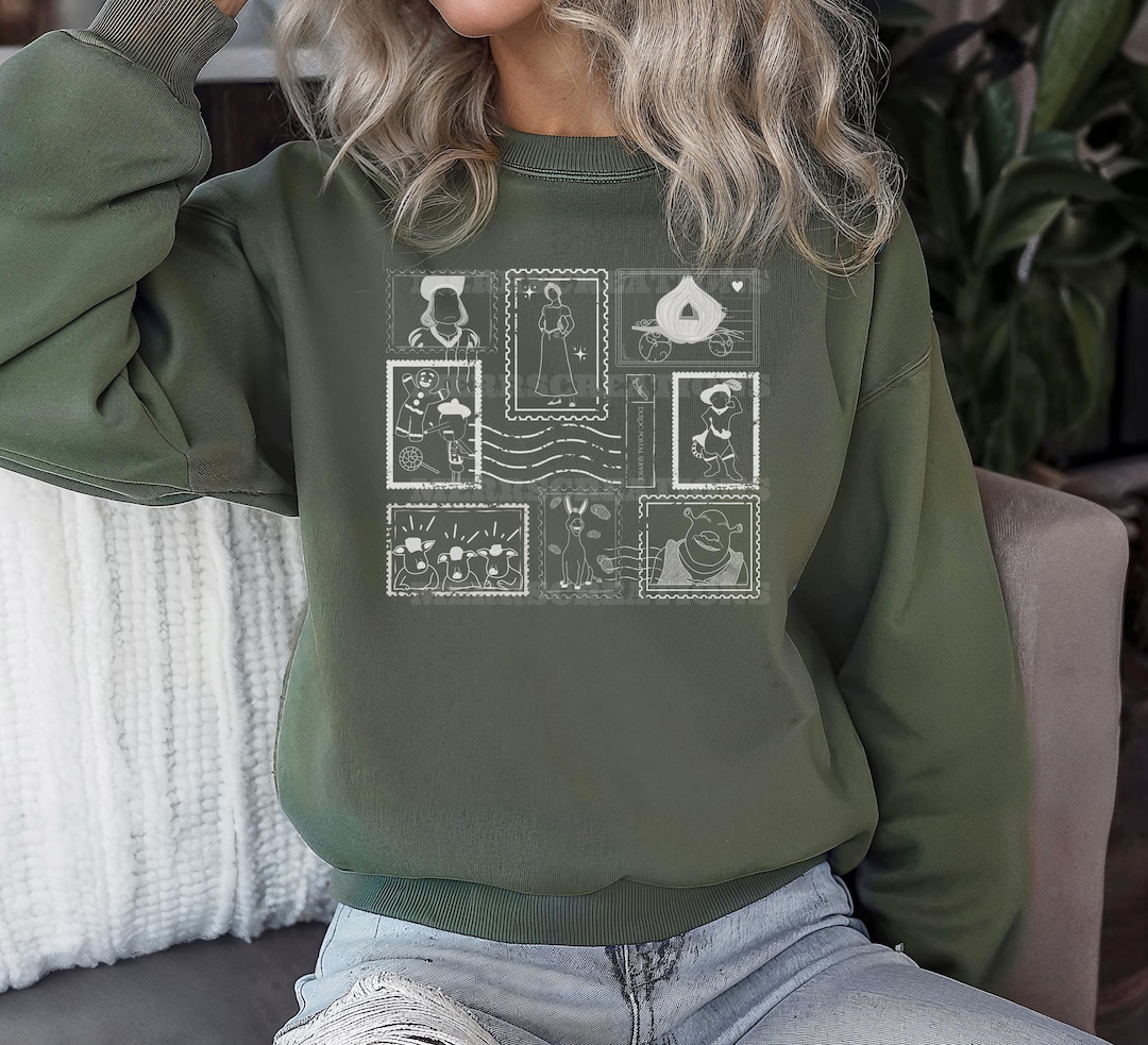 Shrek Postage Stamp Crewneck | Universal Studios Park Sweatshirt - Etsy