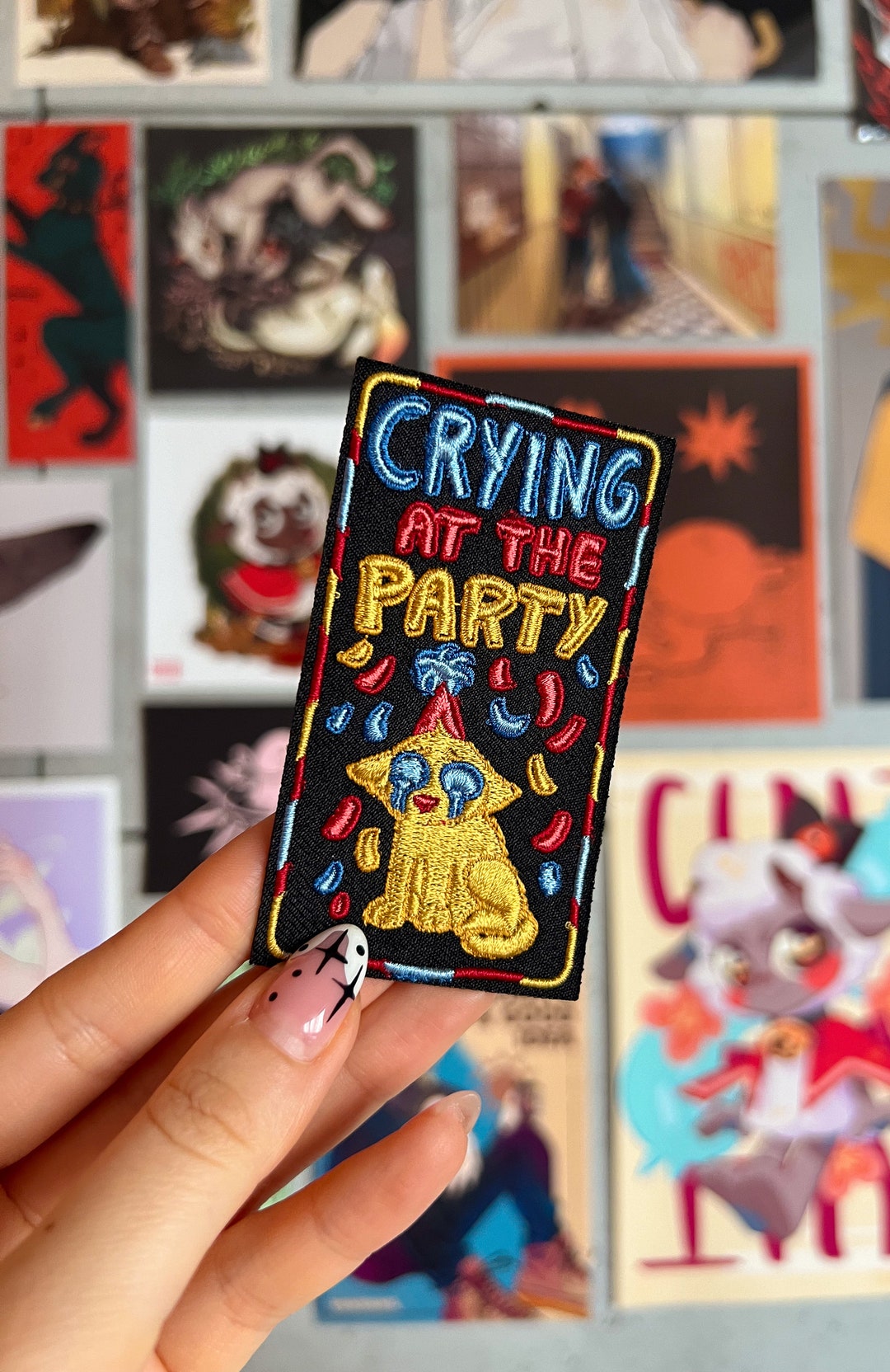 Crying at the Party Embroidered Patch Cat Patch Kitty Circus Clown ...