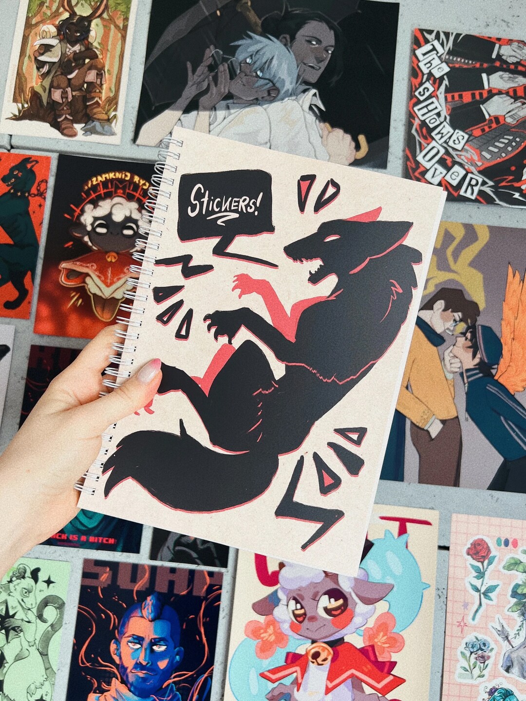 Black Wolf Sticker Collecting Notebook Album Sticker Release Wolves ...