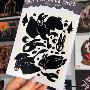 Mothman Silhouette Vinyl Sticker Set | Cryptid - Cryptids - Cryptidcore ...