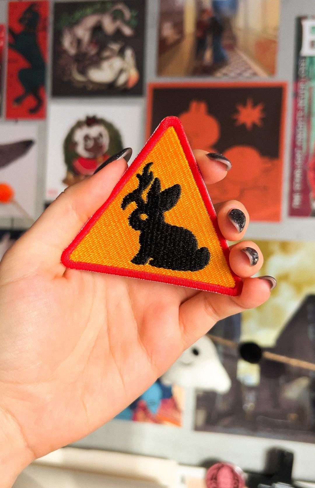 Jackalope Warning Embroidered Patch | Paranormal - Scp - Patches - Cryptids - Creepy - Grunge ...