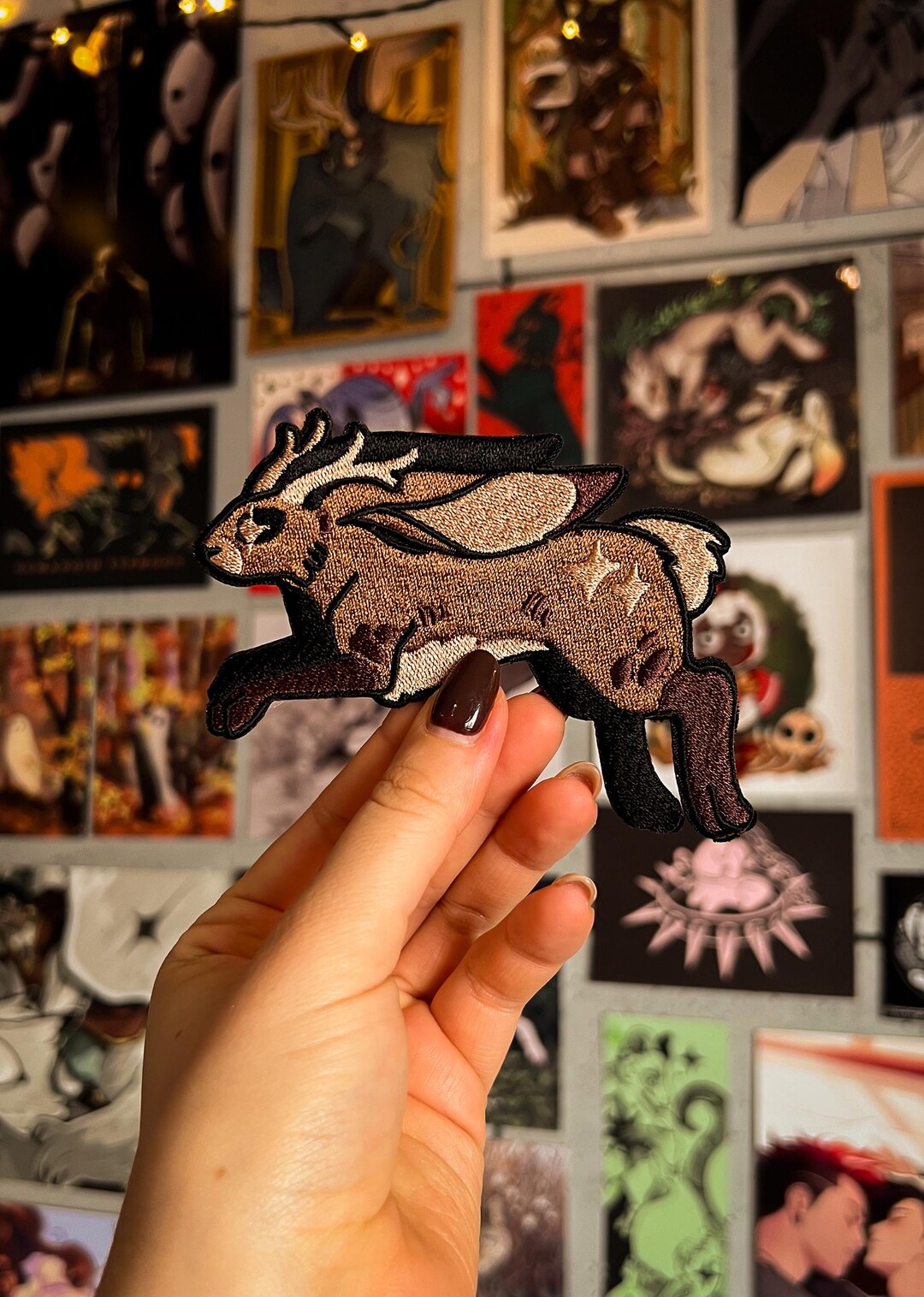 Brown Jackalope Embroidered Patch - Cryptidcore Weirdcore Acessory - Etsy