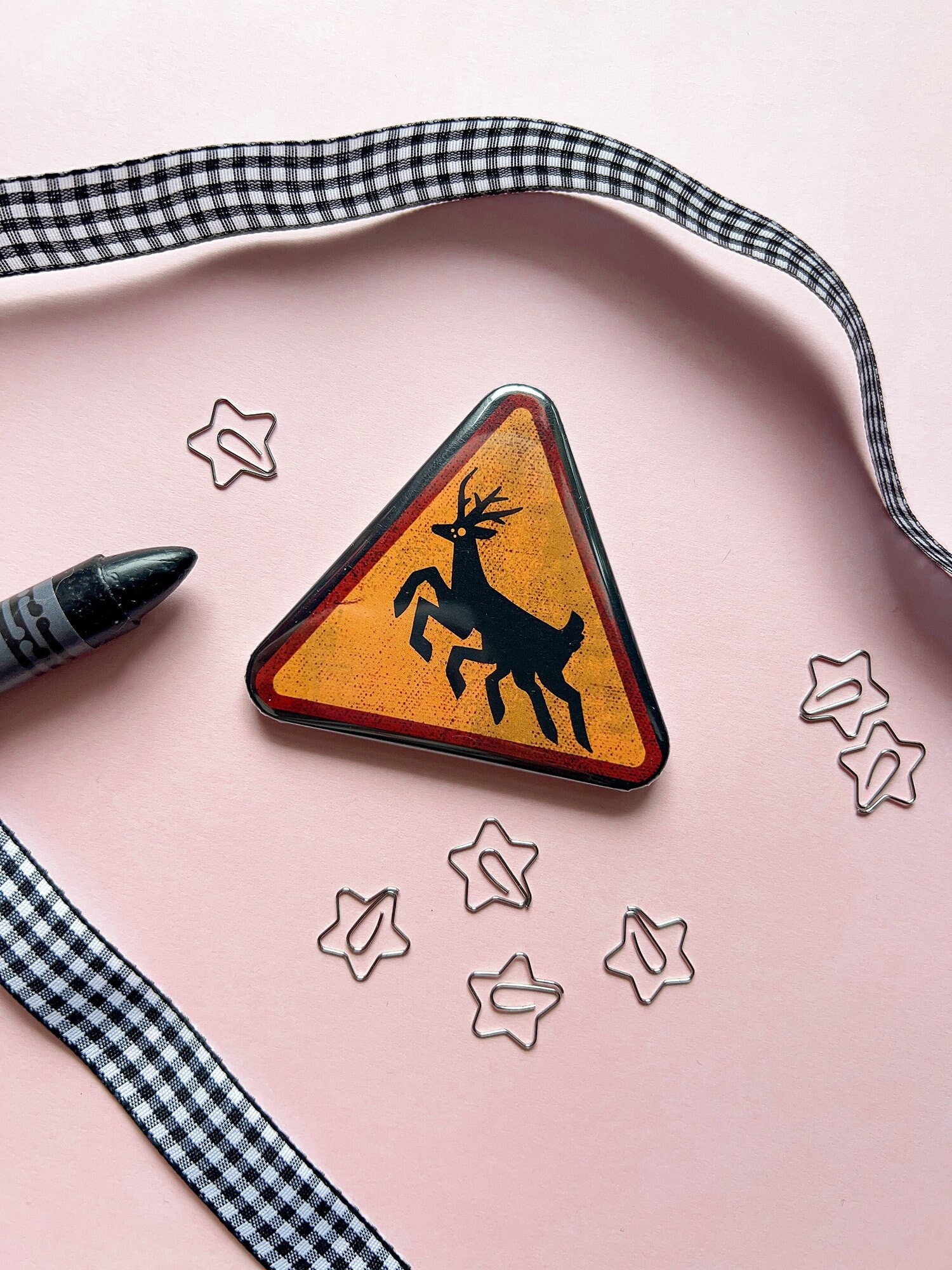 Cryptid Deer Warning Sign Triangle Button Cryptid Scp - Etsy UK