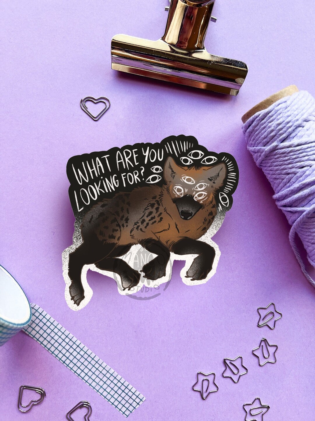 Hyena Vinyl Sticker - What Are You Looking for | Cryptid - Scp Stickers ...