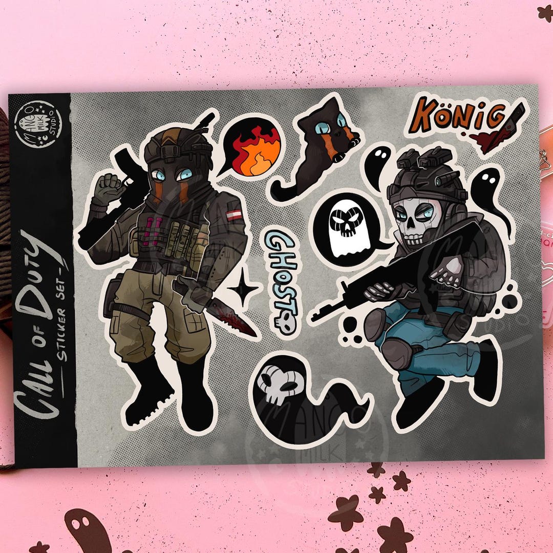 Call of Duty Vinyl Sticker Set | Ghost - Konig - Cod - König - Simon ...