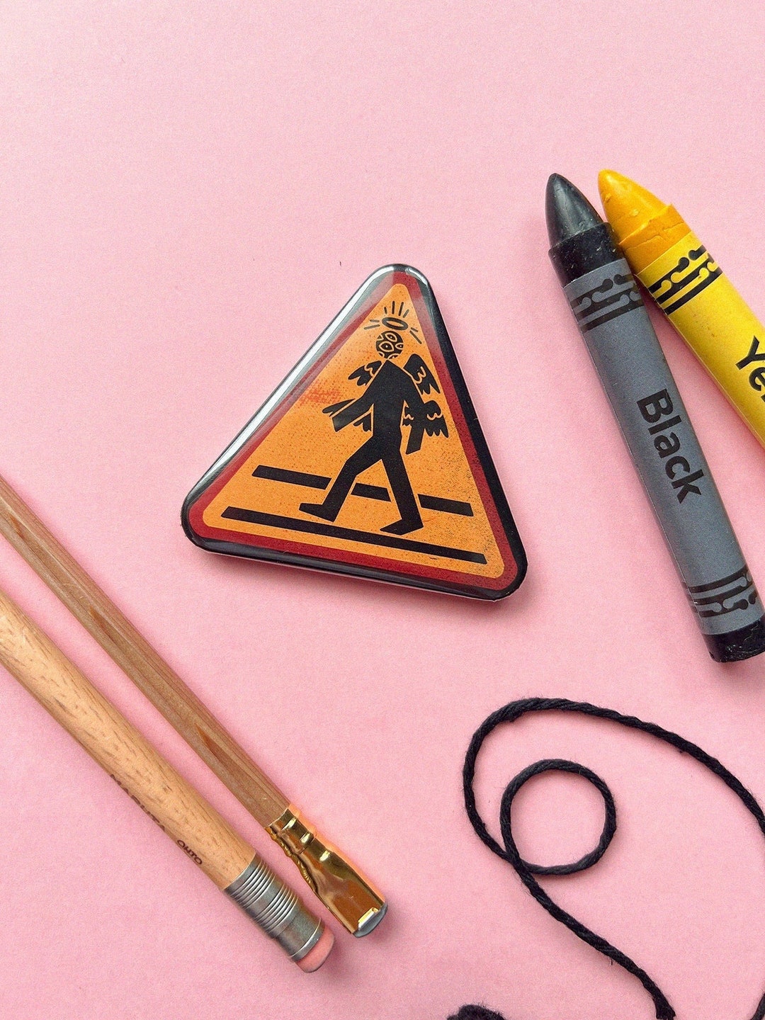 Angels Warning Triangle Pin: Cryptid SCP Badge - Etsy