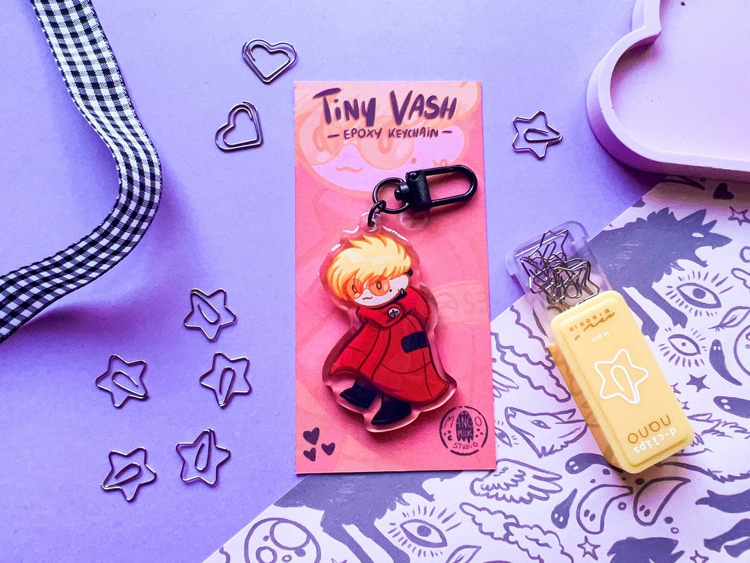 Vash Chibi Epoxy Keychain Cute Trigun Anime Vashwood - Etsy