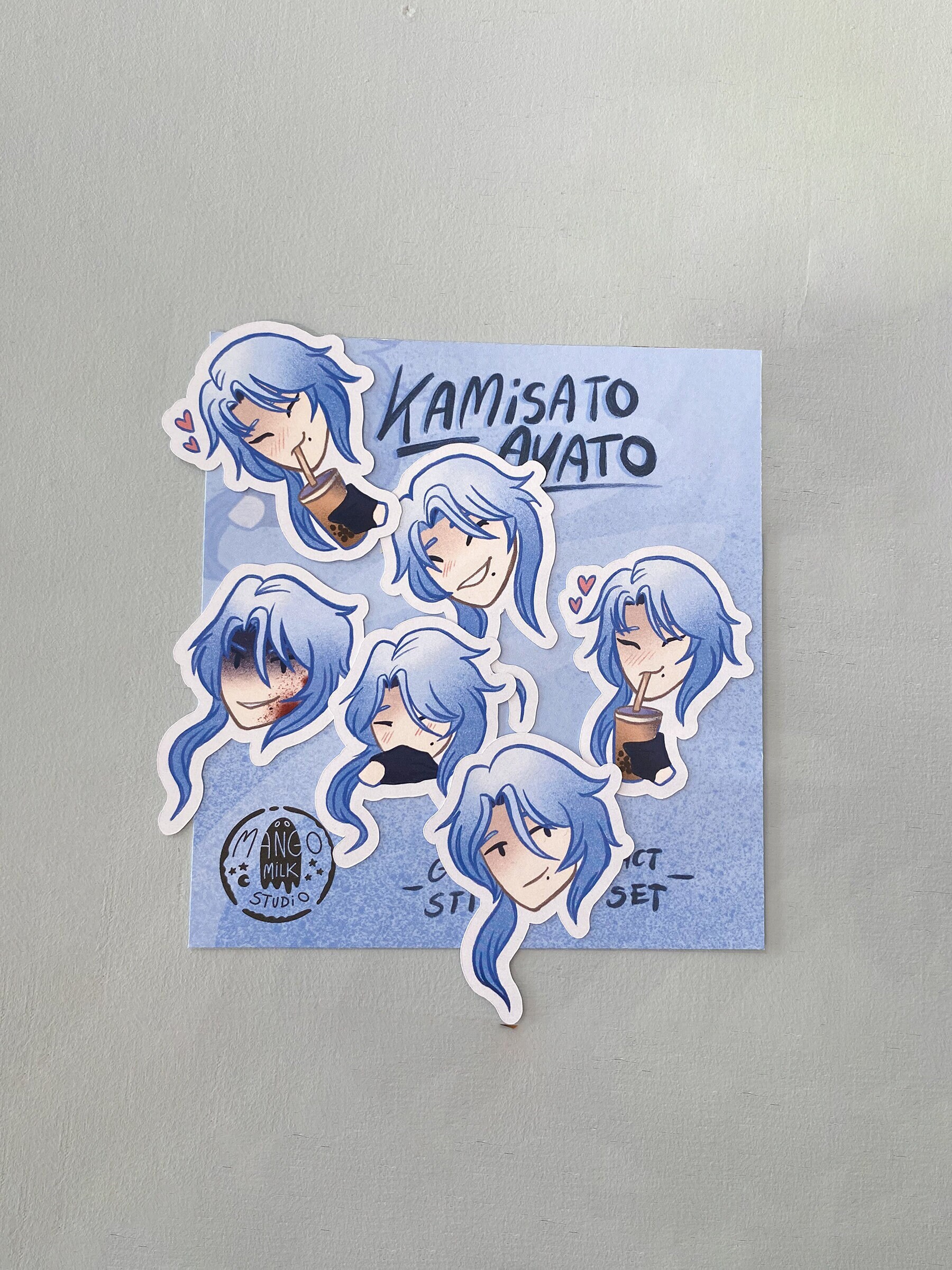 Kamisato Ayato Chibi Sticker Set Genshin Impact Ayato - Etsy