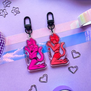 I Love Catboys or Catgirls Epoxy Keychain Yaoi Boys Love Yuri Stickers ...