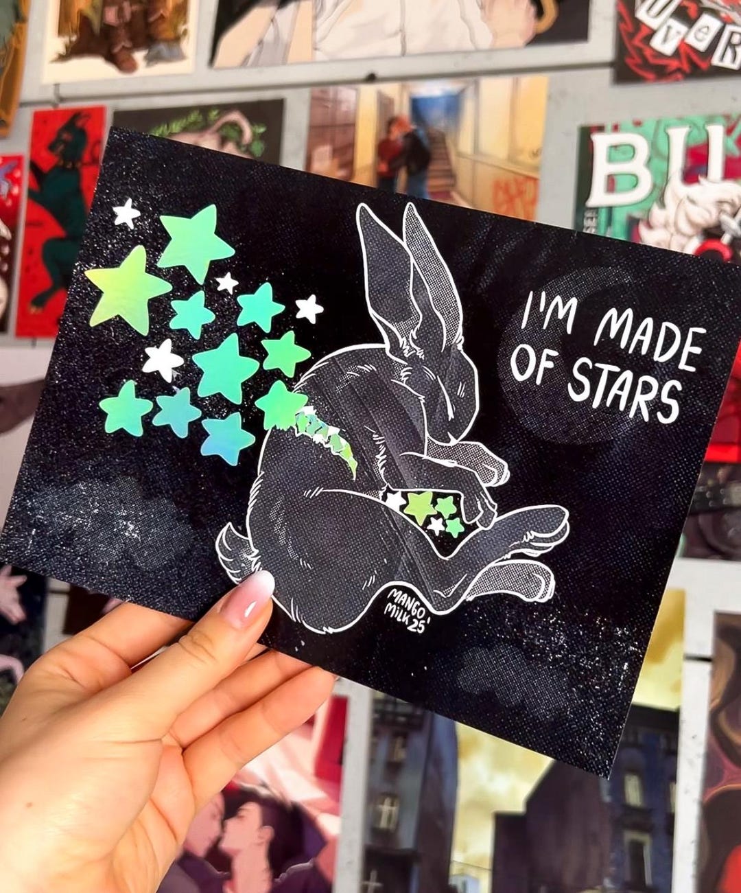 Holographic Stars Rabbit Print: Motivational Hare Illustration - A4/A5 ...