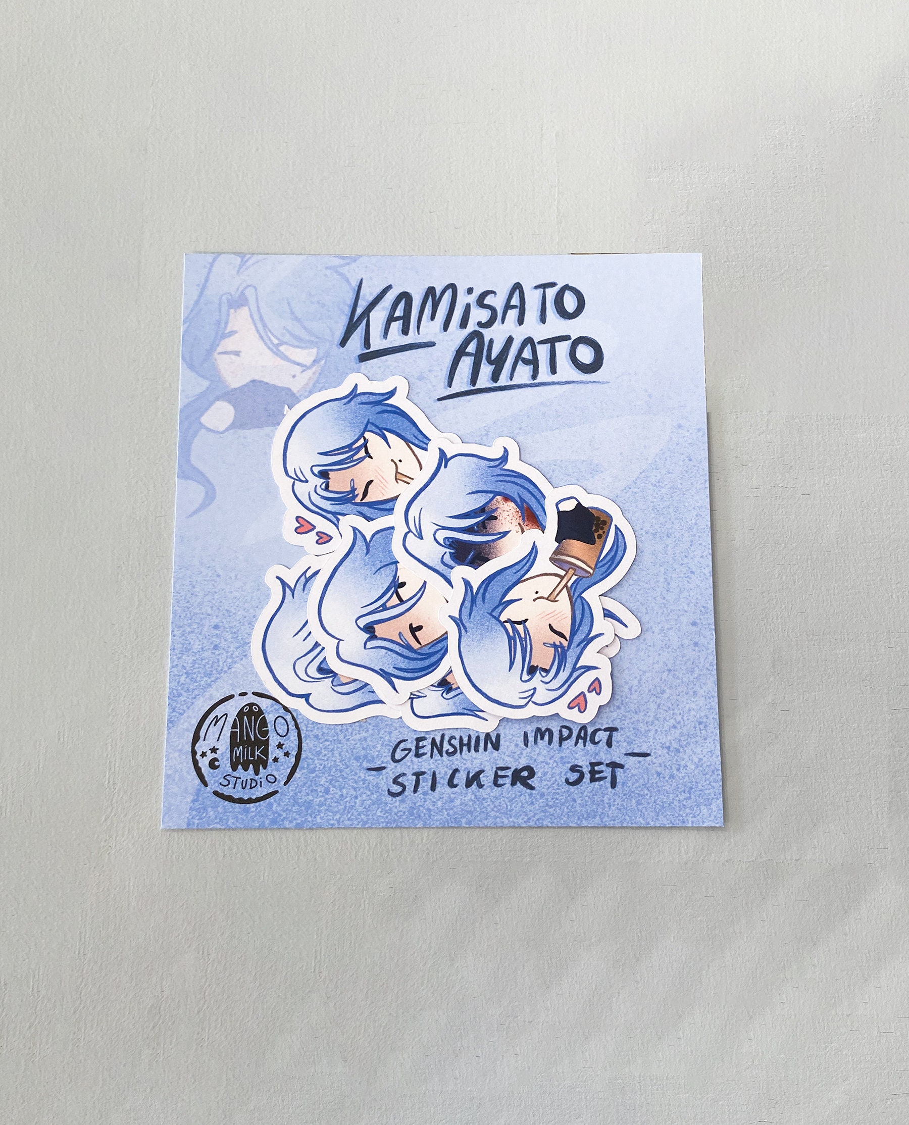 Kamisato Ayato Chibi Sticker Set Genshin Impact Ayato - Etsy