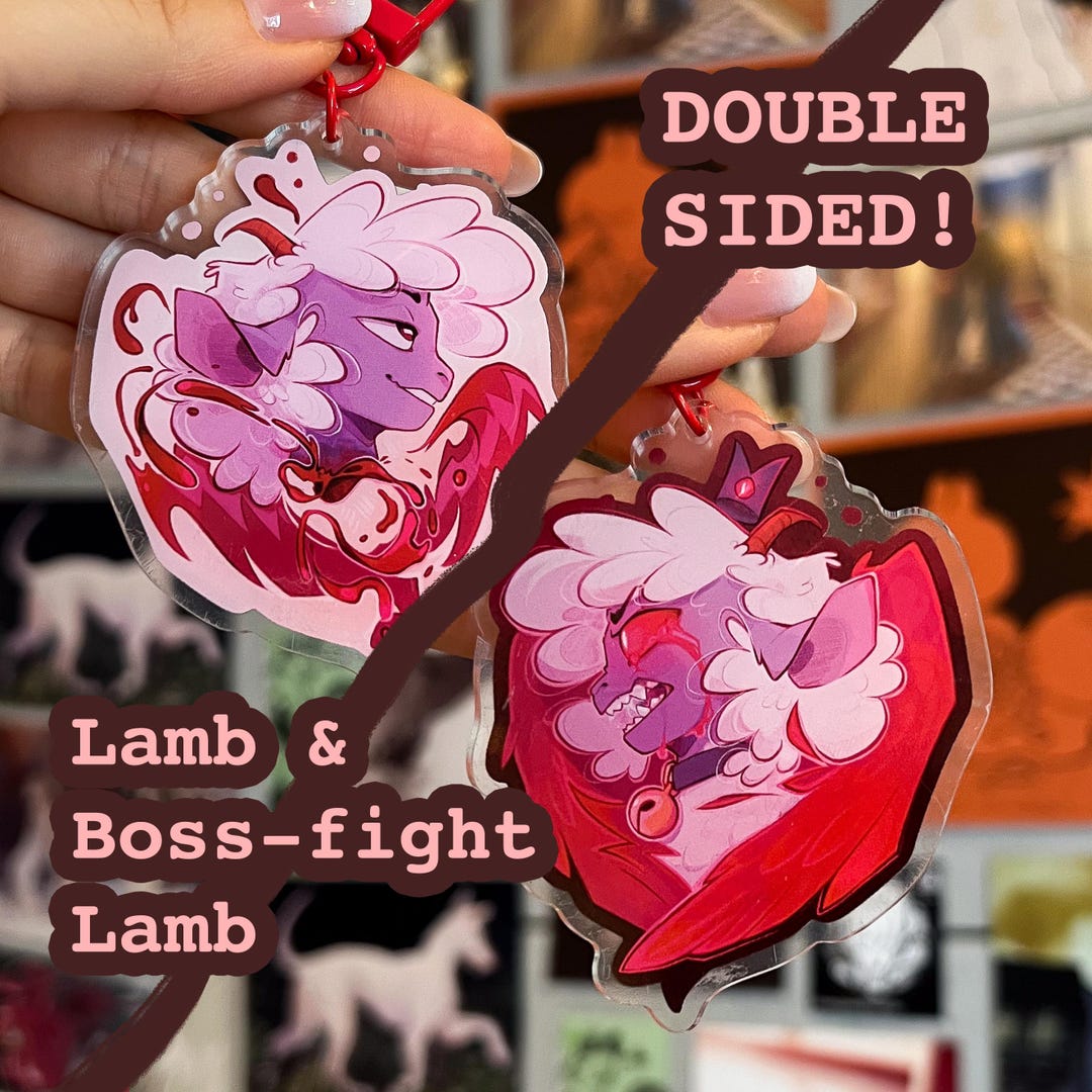 Cult of the Lamb Keychain: Double Sided Acrylic Charm - Stychu_stych - Etsy