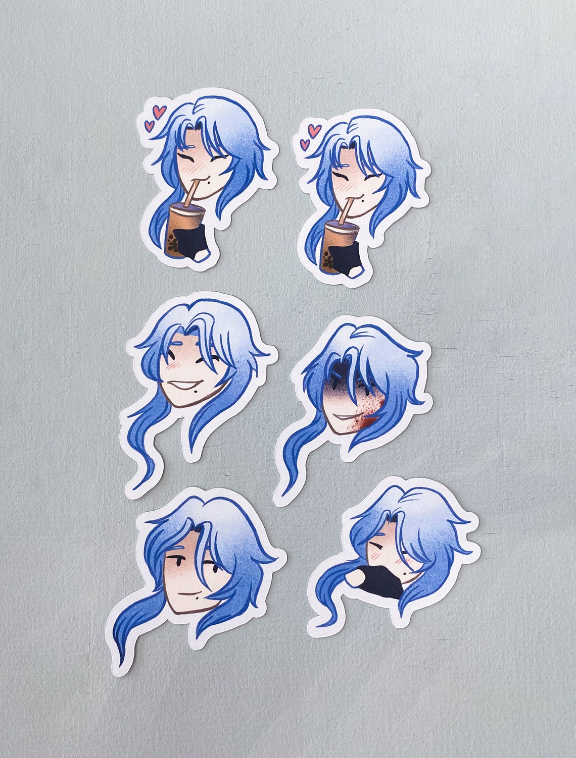 Kamisato Ayato Chibi Sticker Set Genshin Impact Ayato - Etsy