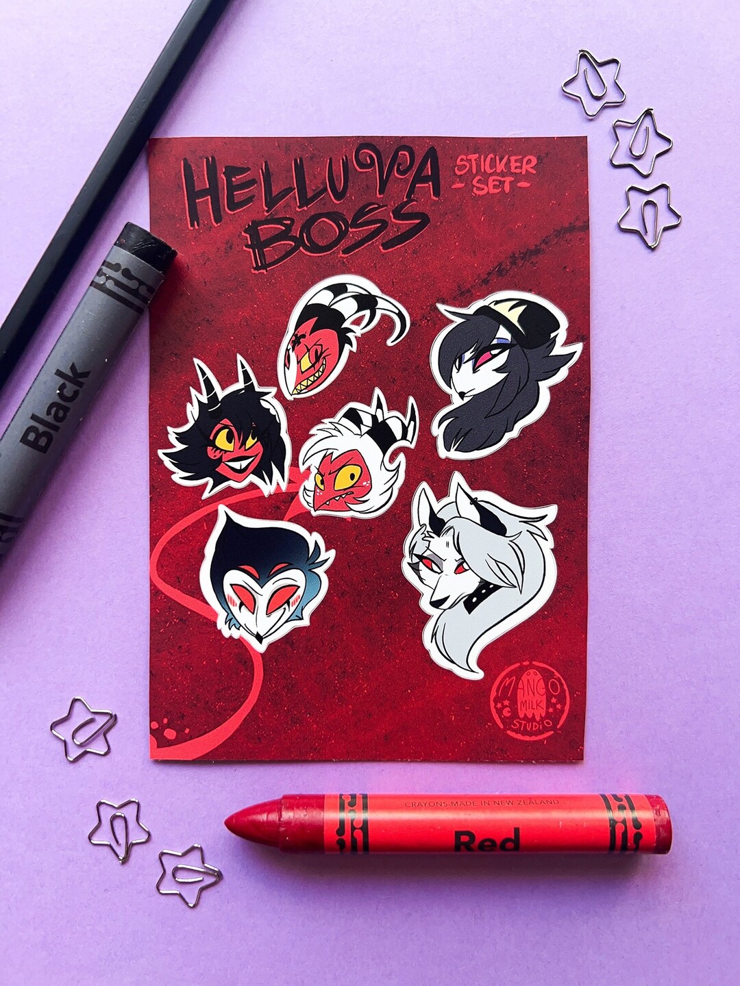 Helluva Boss Sticker Set Demon Demons Hazbin Hotel Stolas Blitzo Luna ...