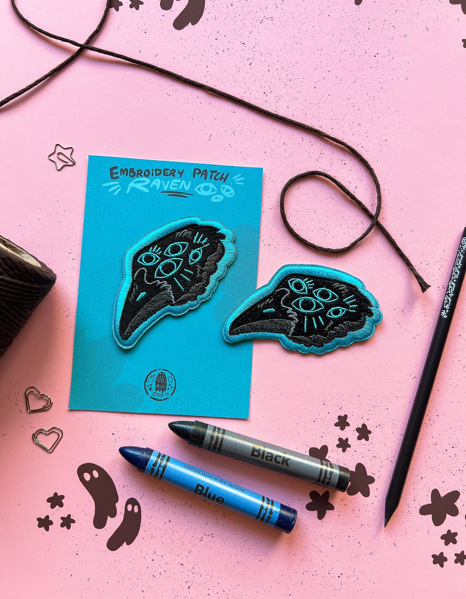 Creepy Raven Embroidered Patch | Cryptid Raven - Bird - Crow ...