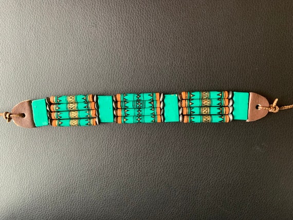 Clay choker chains with colorful hand-painted clay be… - Gem