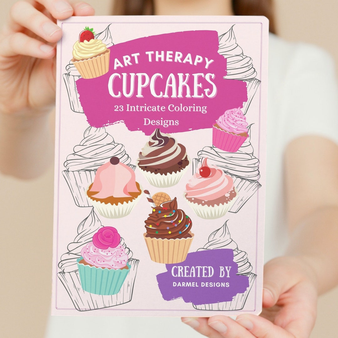 Adult Cupcake Mandala Coloring Book Art Therapy Reduce Stress Anxiety ...