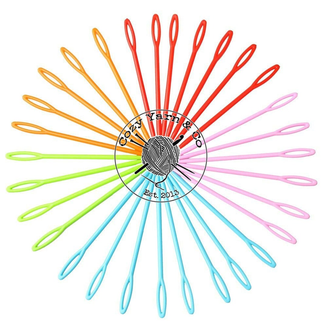 Plastic Yarn Needles Colorful 6 Pcs Crochet Knitting Darning Sewing - Etsy
