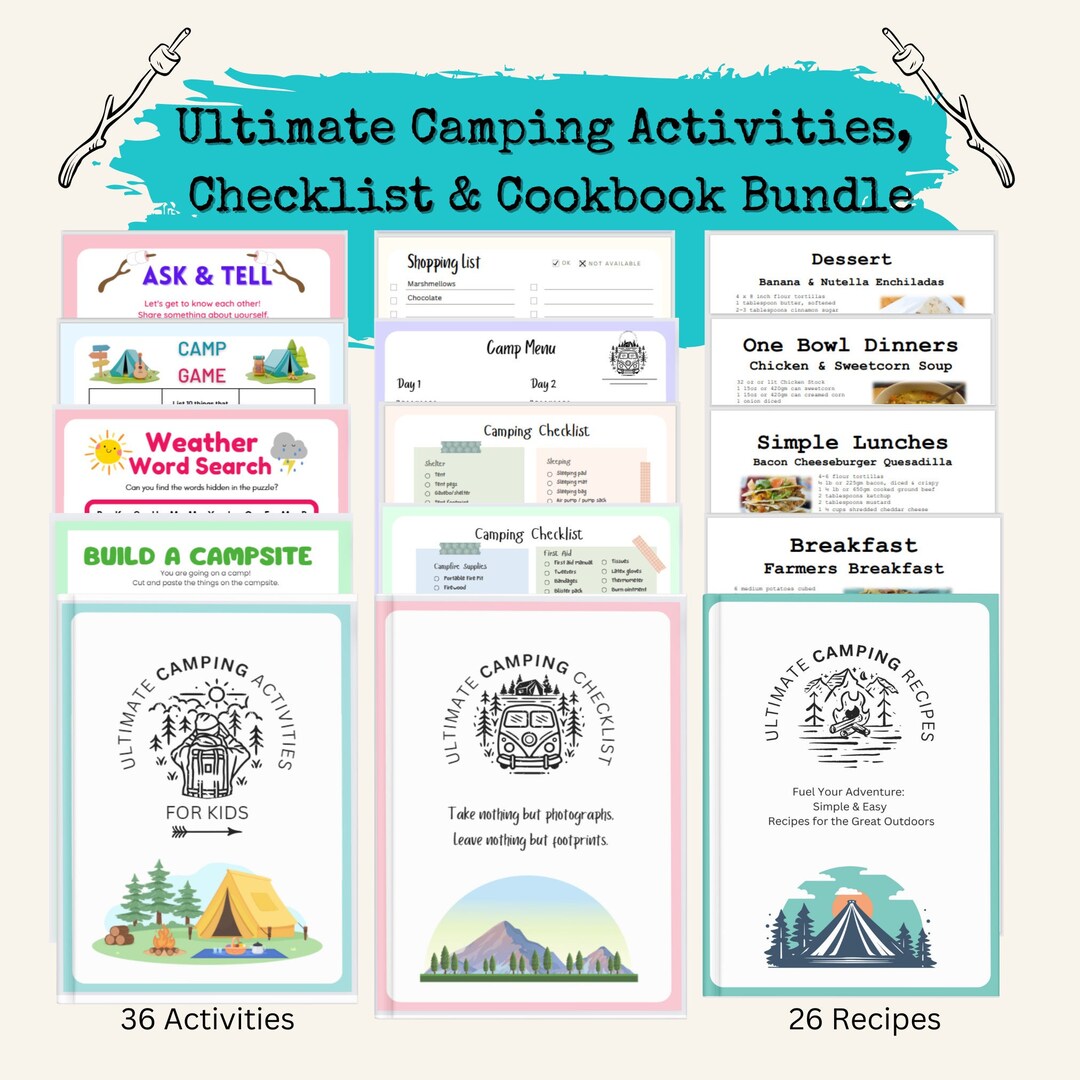 Ultimate Camping Bundle: Checklist Meal Planner Kids Activities & Camp ...
