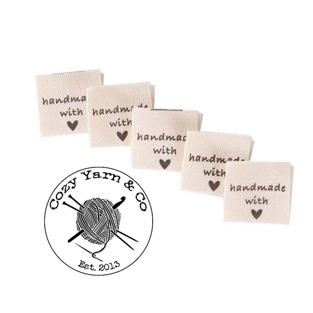 Handmade With Love Label 25 Printed Fabric Tags for - Etsy Australia